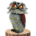"JTWEB Solar Owl, Flashing Eyes, Rotating Head, Resin Owl Decoy, 8.66 ...