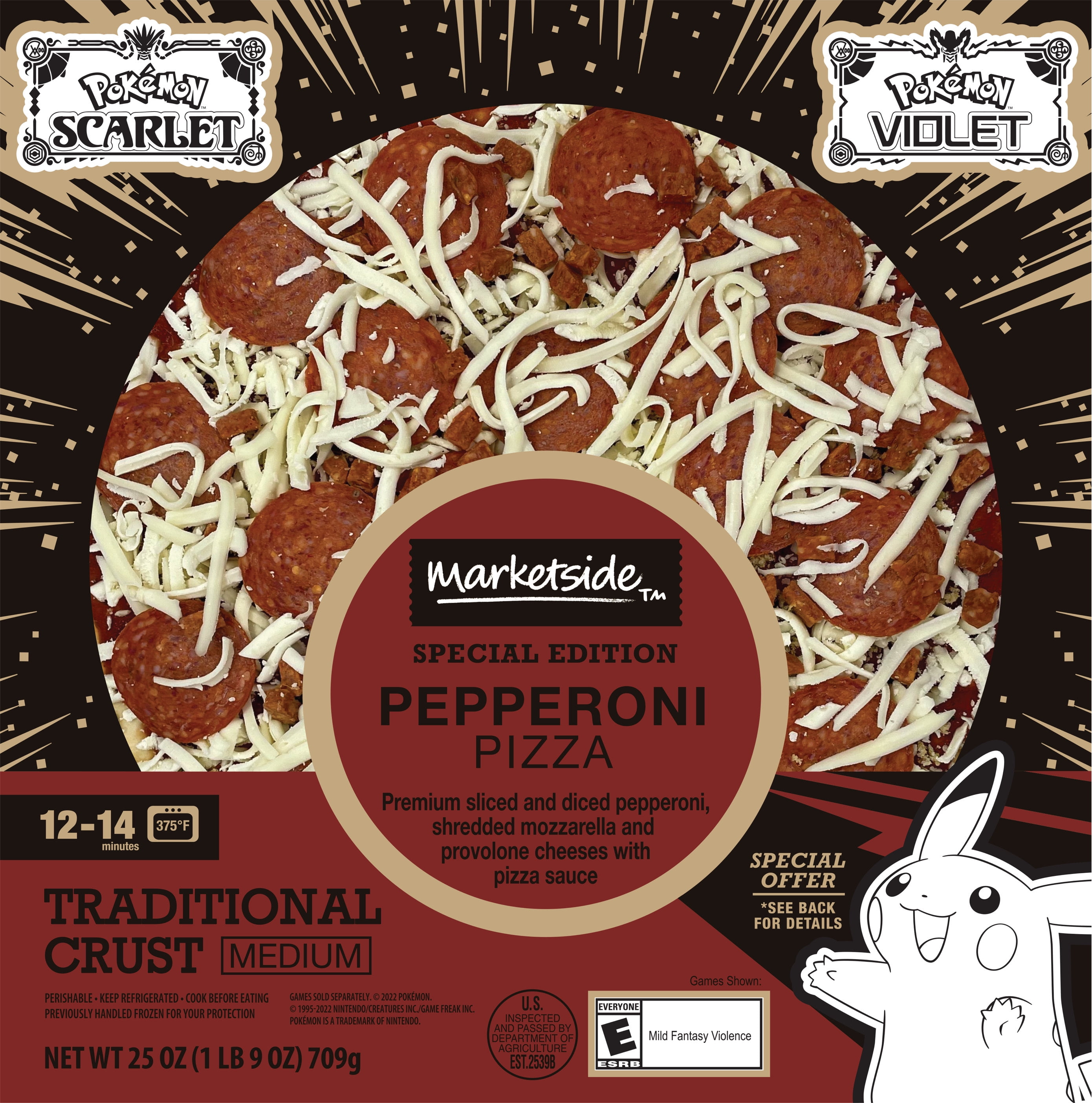 Marketside Pepperoni Pizza, Traditional Crust, Medium, 25 oz (Fresh ...