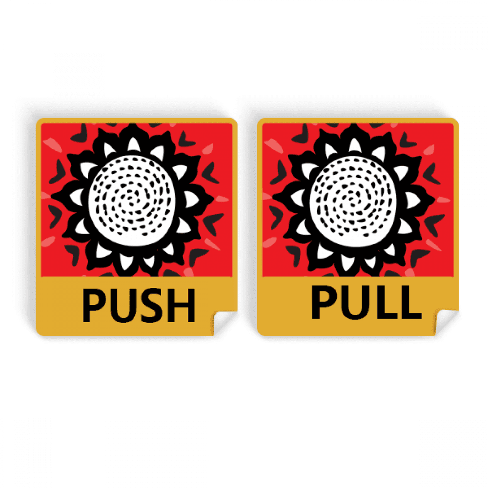 Sunflower Outline Mexico Totems Celebrate Push Pull Door Sign Vinyl