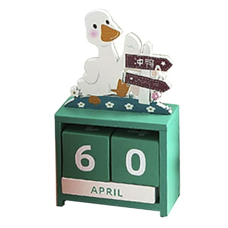 Month Date Block Calendar,Wooden Perpetual Calendar Countdown Wood ...