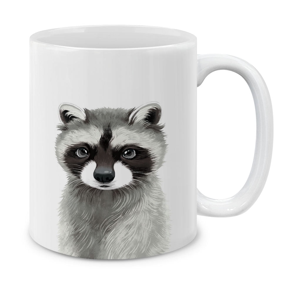MUGBREW 11 Oz Ceramic Tea Cup Coffee Mug, Nursery Baby Raccoon Kits ...
