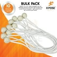 Xpose Safety Bungee Ball Cords – 11” 10 Pack – Heavy Duty White Stretch ...