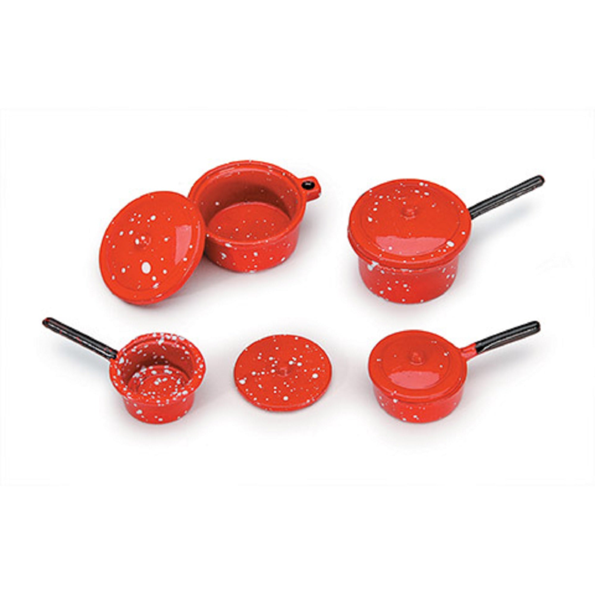 Timeless Minis Miniature Pots and Pans: Red, Assorted Sizes, 8 pack ...