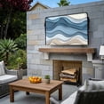 Blue Ombre Outdoor TV Cover 52 to 55 inch Abstract Stripe Ocean Wave ...