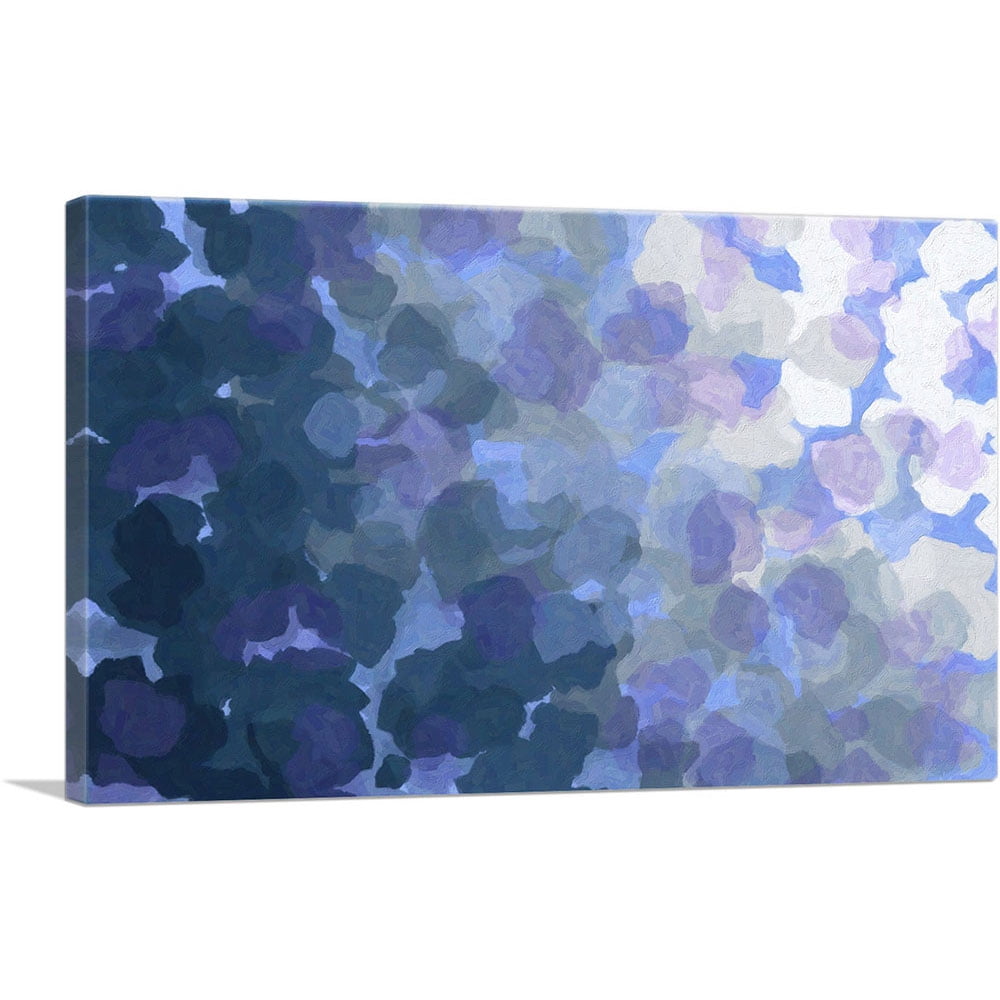 ARTCANVAS Blue Purple Navy Spots Modern Rectangle Canvas Art Print ...
