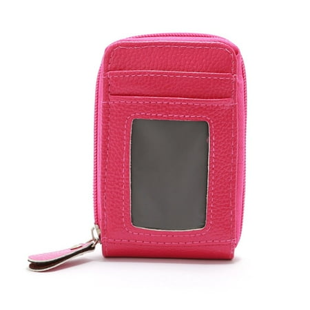 CAYU Korean Women's Short Card Case Oil Leather Organ Card Case ...