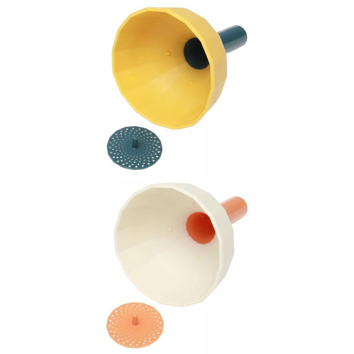 2 embudos de PP de alimentaria para partículas de ingredientes secos ...