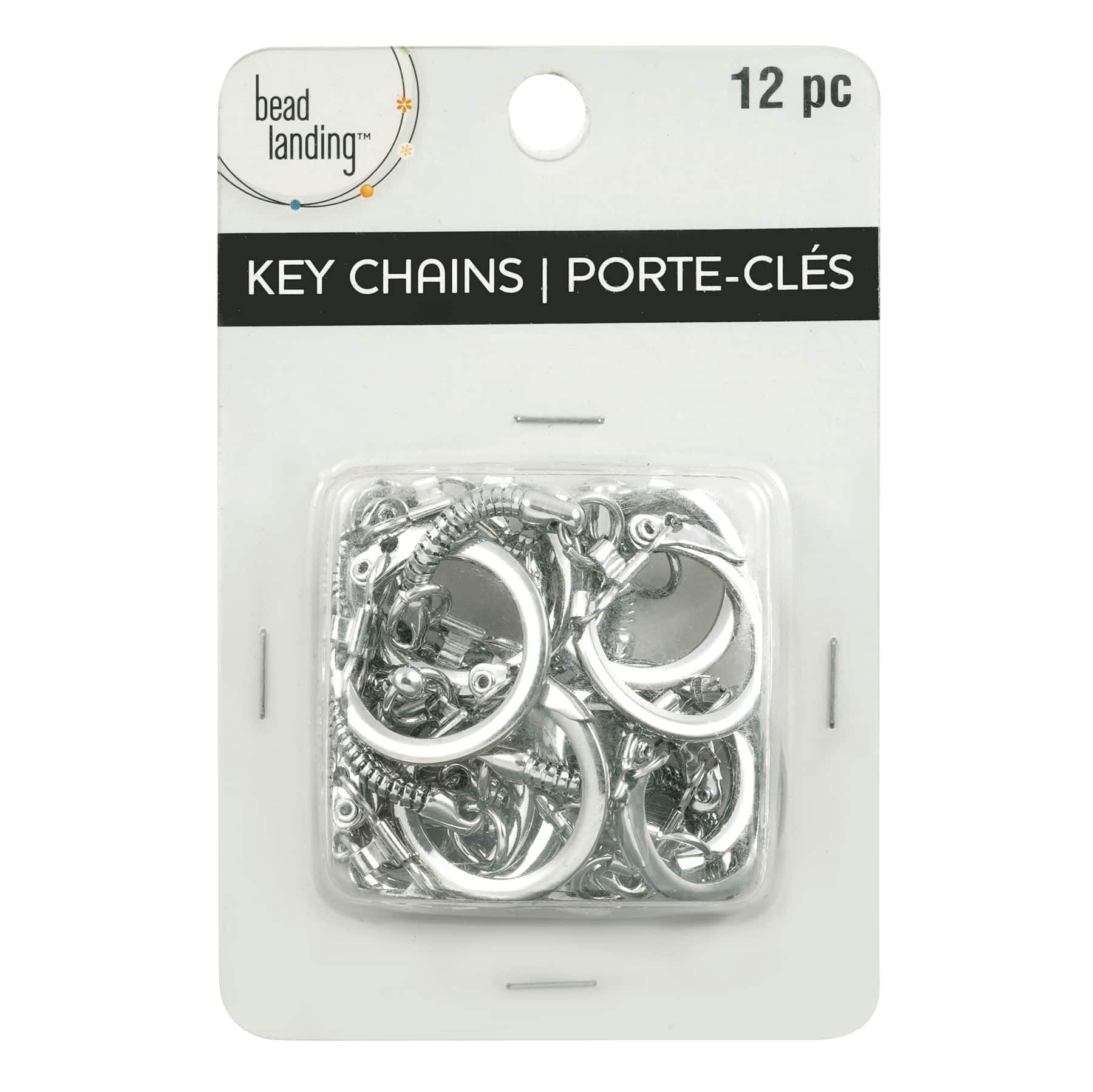 12 Packs: 12 ct. (144 total) Rhodium Snake Keychains by Bead Landing ...