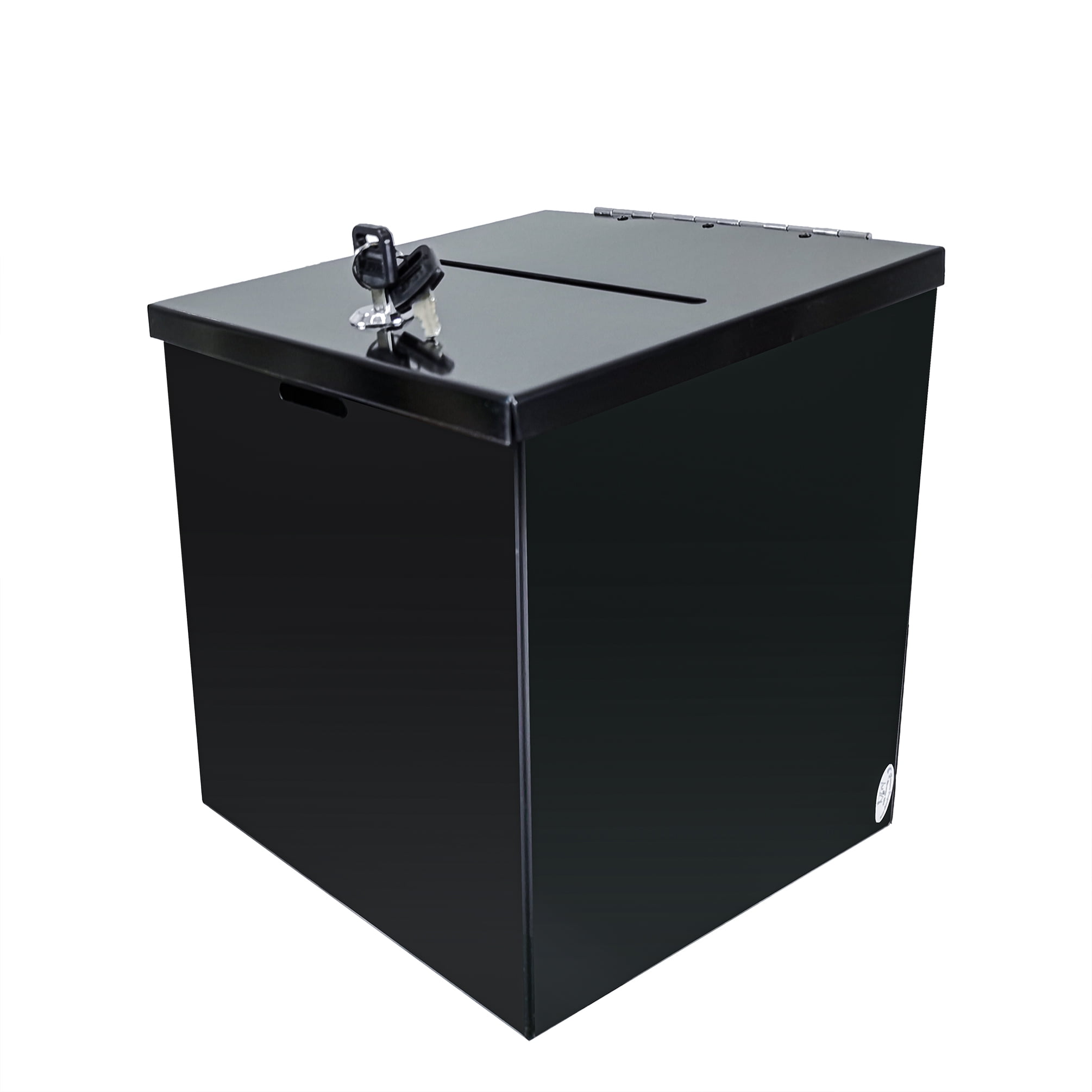 FixtureDisplays® 8X8X9.5" Black Metal Donation Box Collection Tithes ...