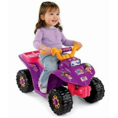 Fisher Price V4343 Power Wheels Dora The Explorer Lil' Quad 6V ATV Ride ...