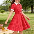 Little Girl Style Coastal Style Round Neck Fitted Polka Open Front ...
