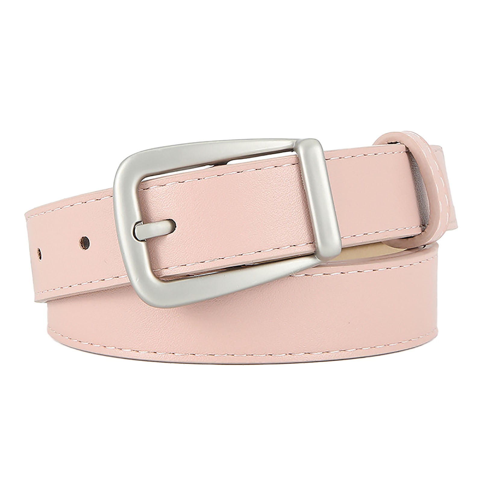 Click here for Zicth Pink Belt Plain Buckle Belt Solid Color Wome... prices