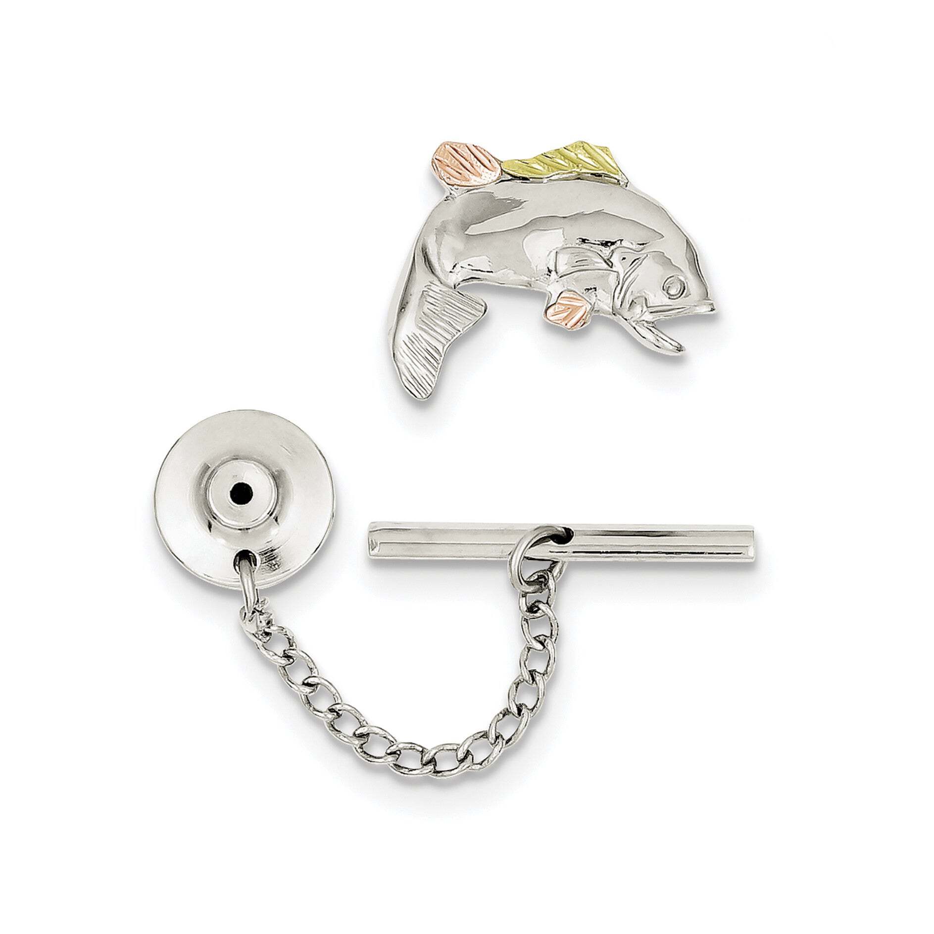 Sterling Silver 12K Fish Tie Tack QBH175 - Walmart.com