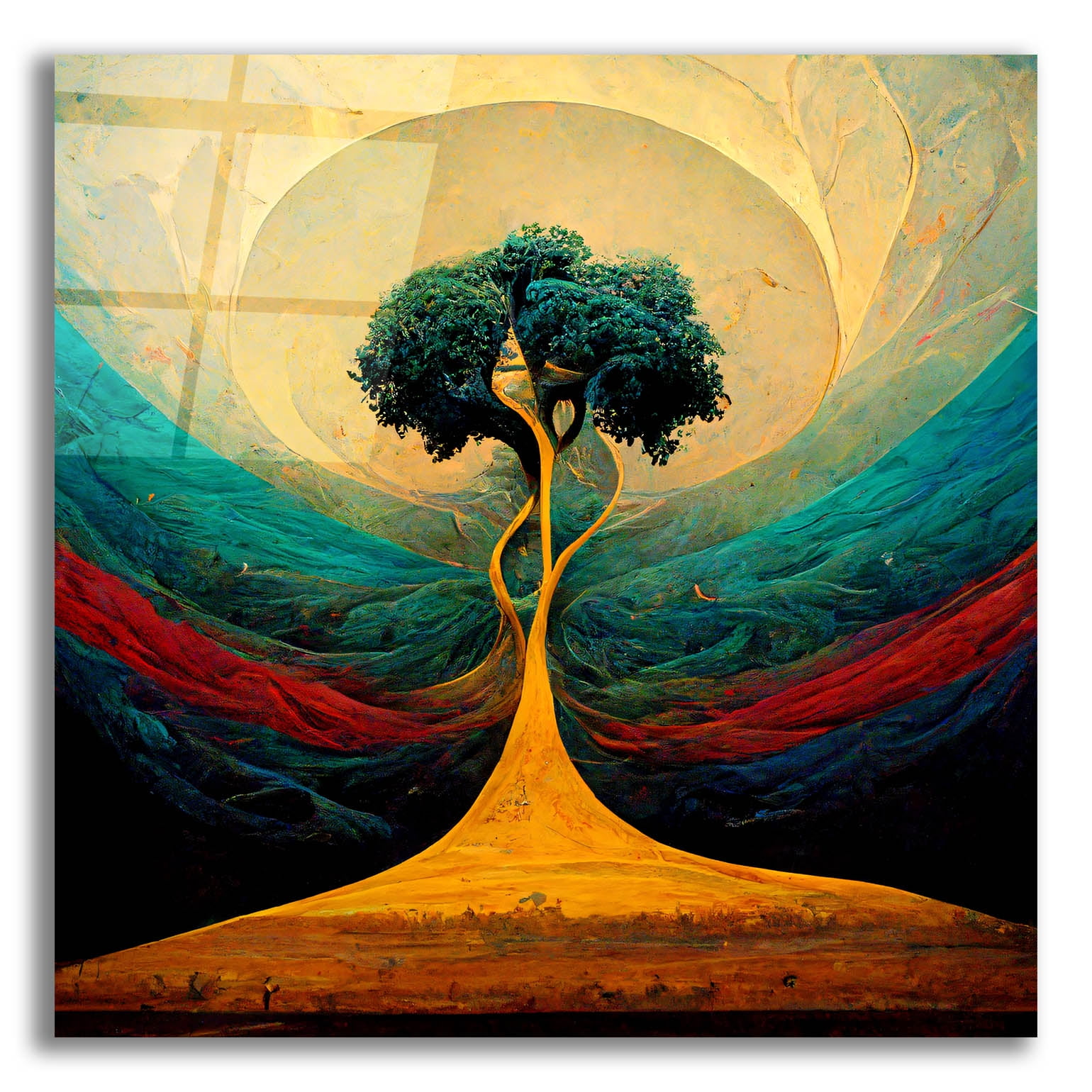 Epic Art 'Tree Of Life 14' by Ray Heere, Acrylic Glass Wall Art, 12"x12 ...