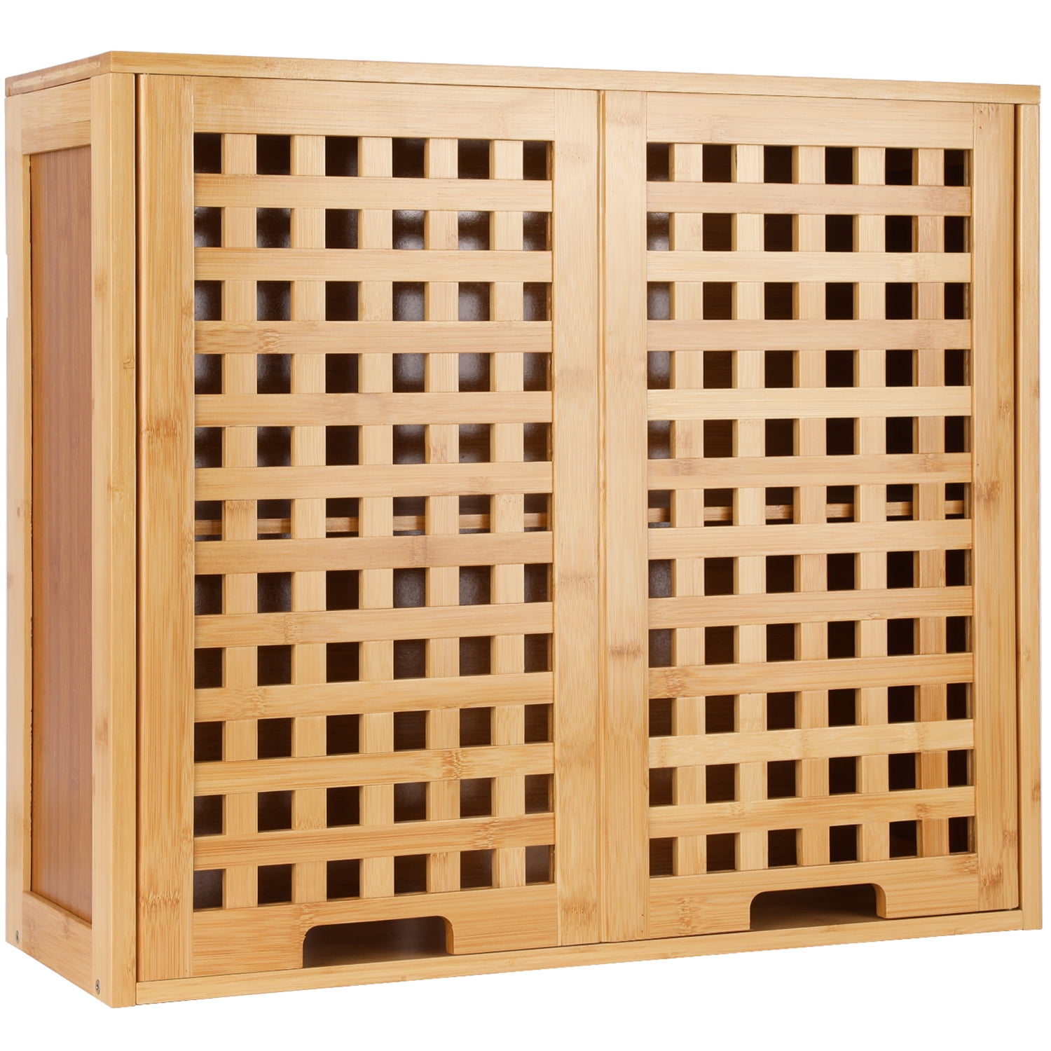 Chicgrowth Bamboo Wall Monted Cabinet Bathroom Storage Shelf Space ...
