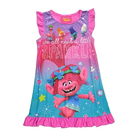 Trolls - Trolls Little Girls Toddler Charcter Print Berry Pink Pajama ...