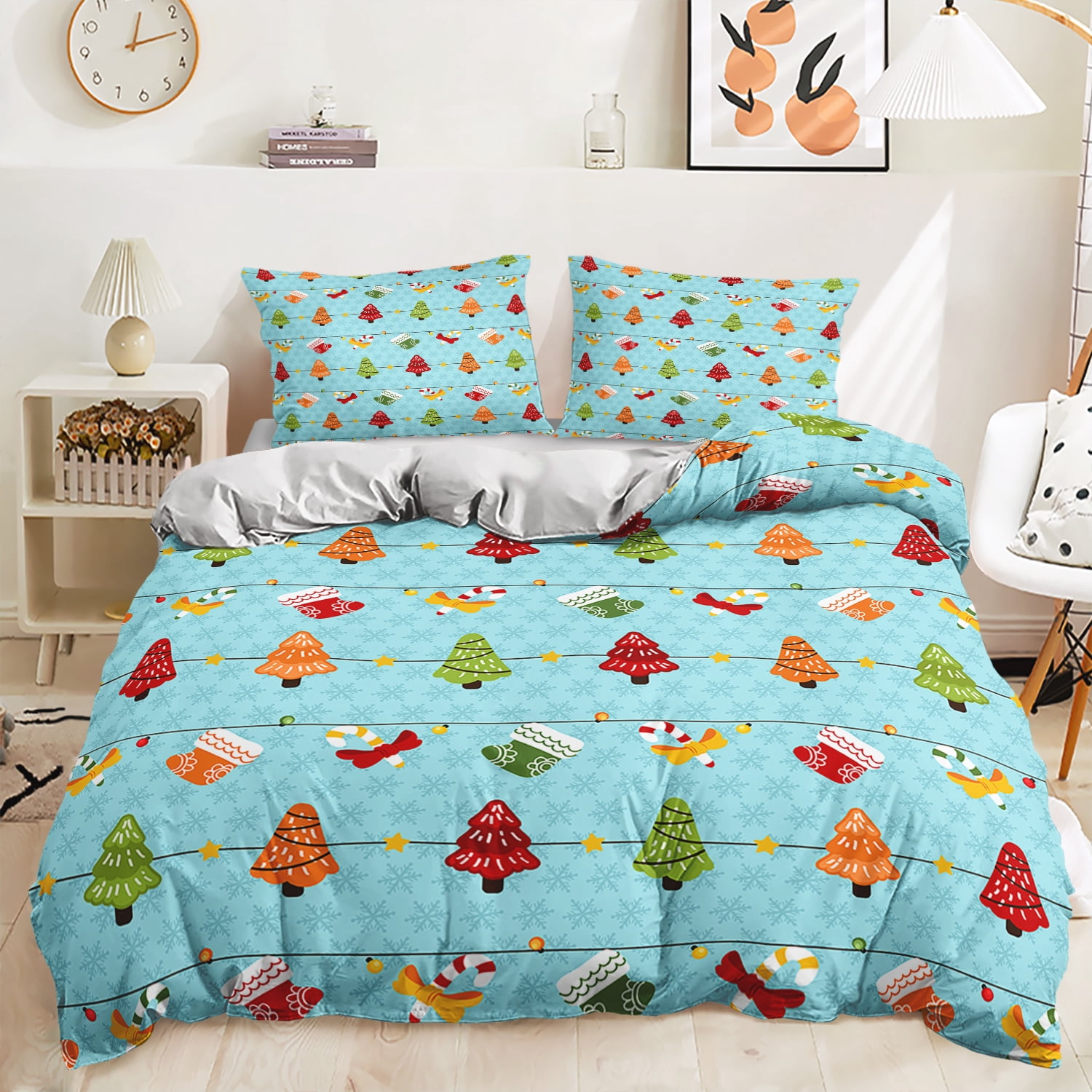 Hosima 3-piece 3D Digital Printing Quilt Cover Full Size Christmas ...