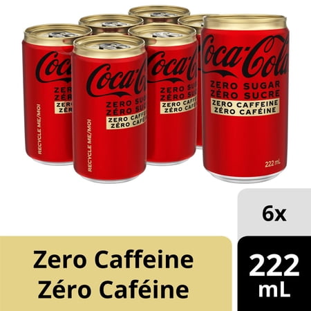 Coca-Cola Zero Sugar Zero Caffeine 222mL Mini-Cans, 6 Pack | Walmart Canada