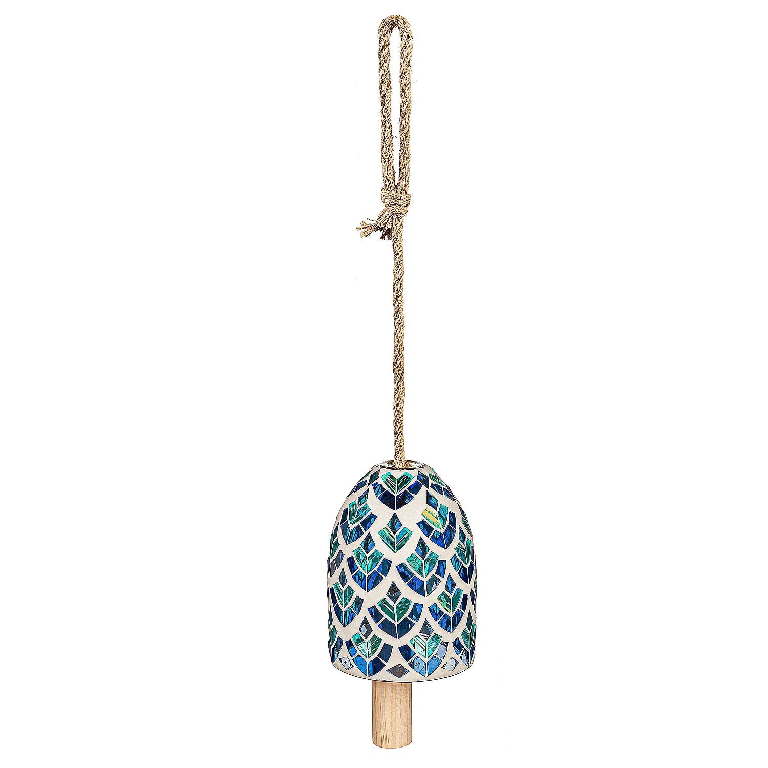 Teal, Blue, & White Mosaic Bell Chime - Walmart.com