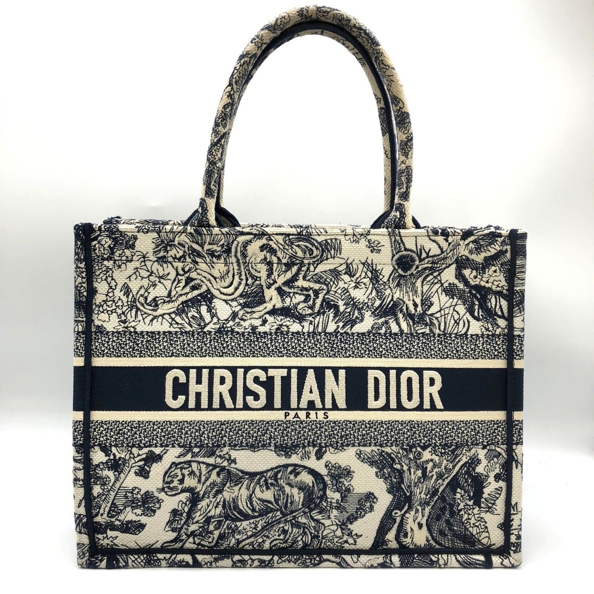 Pre-Owned Christian Dior Book Tote Medium Toile de Jouy Sauvage Bag ...