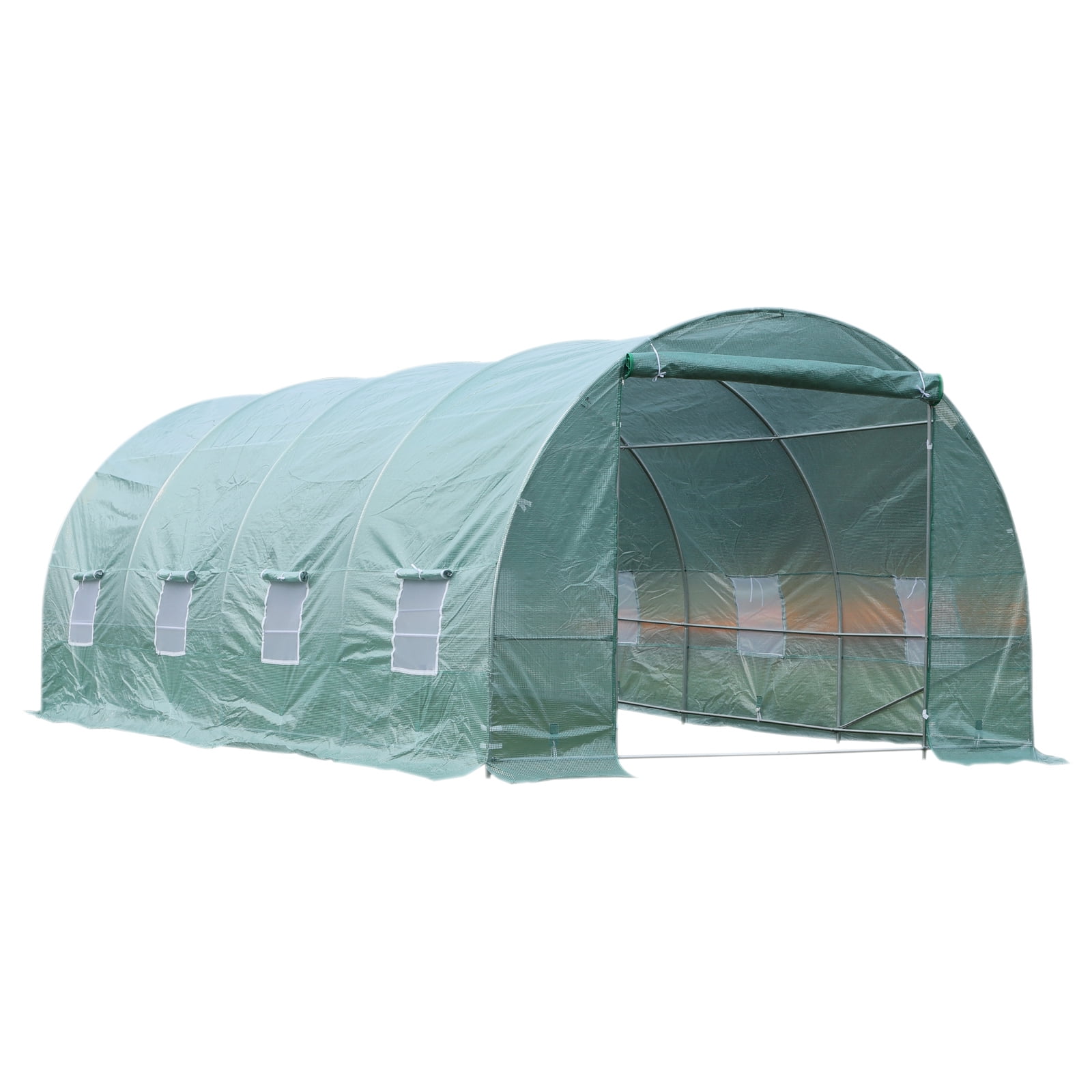 Outsunny High Tunnel Walk-In Garden Greenhouse - 20' x 10' x 7' - Green ...