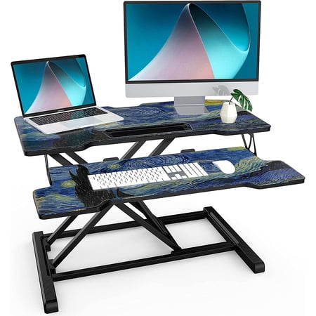 FENGE Standing Desk 32 Inch Height Adjustable Sit Stand Desk with ...