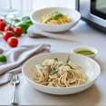 7 Pack Porcelain Ceramic Pasta Bowls, Large 8.3 Inch Wide Shallow ...