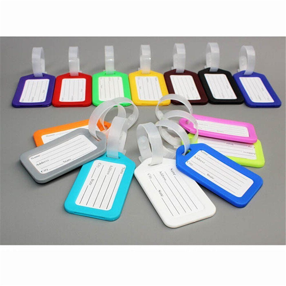 10 Travel Luggage Bag Tag Plastic Suitcase Baggage Office Name Address ...