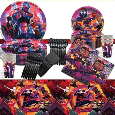 Marvel Spiderman Birthday Party Supplies for 16 Guests - Spiderman ...