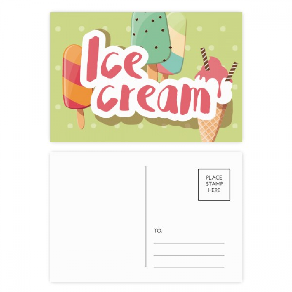 Paleta verde dulce helado patron Set cumpleaños gracias tarjeta postal ...