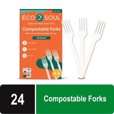 Ecovita Eco-Friendly Disposable Forks 140 PCS Ivory White, 6.7 Inch ...