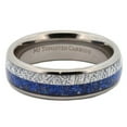 Polished Tungsten Carbide 6mm Blue Lapis Lazuli Inlay and Meteorite ...