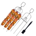 3-Prong Stainless Steel BBQ Fork, Thickened Skewer with Long Heat ...