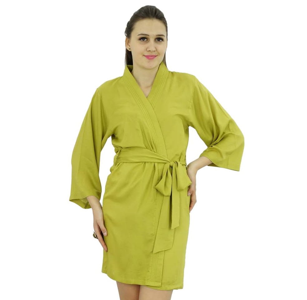 Bimba Women Short Solid Belt Robe Soft Modal Cotton Wrap Round Plain ...