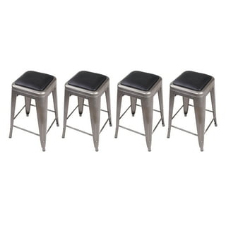 Giantex 24 inch Bar Stools, Wooden Counter Leather Padded Seat w/360 ...