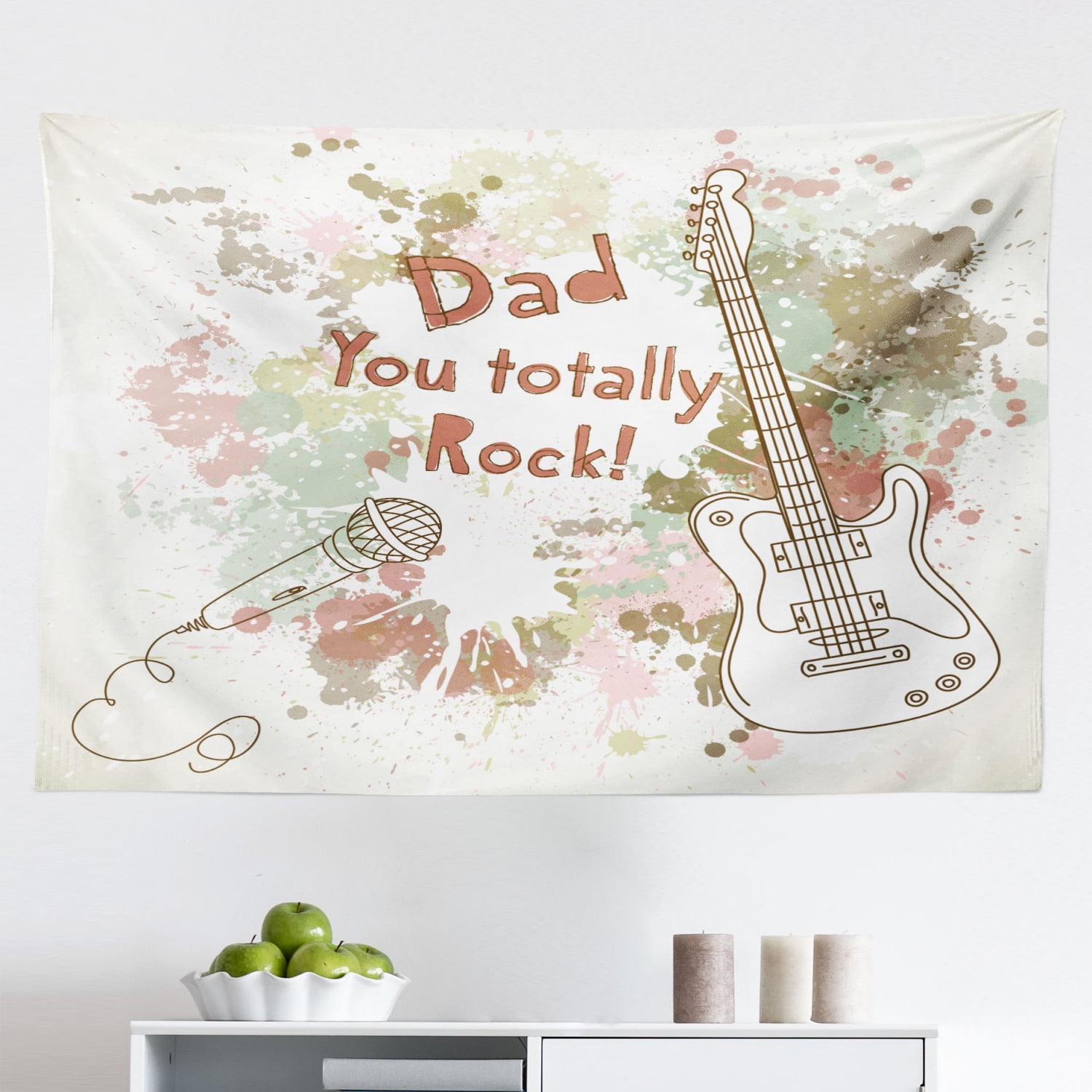 Music Tapestry, Big Clef with Notebook Doodle Style Items Around ...