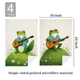 A frog sitting on top of a hill playing a guitartowelsSet of 4 16x24 ...