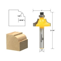 Yonico 1/2" Radius Round Over Edge Forming Router Bit - 1/4" Shank ...