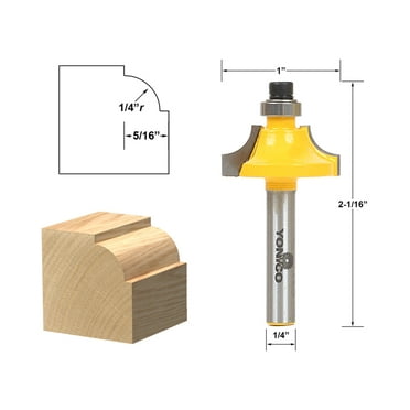 Yonico 5 Bit Corner Bead Router Bit Set - 1/4" Shank - 13516q - Walmart.com