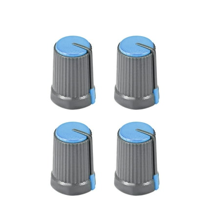 4Pcs Potentiometer Volume Control Knob Cap Plastic Blue 6mm Shaft Dia ...