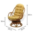 Bali Handmade Natural Rattan Wicker Swivel Rocking Chair, Colonial ...