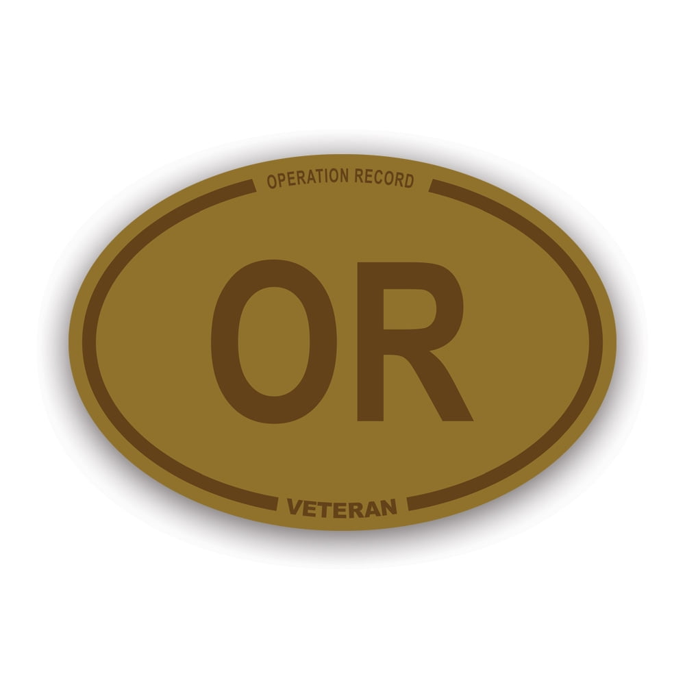 Desert Camo Operation Record Veteran OR Oval Sticker Decal - Self ...