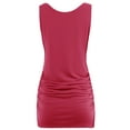 A2Y Women's Fitted Premium Fabric Side Ruched Sleeveless Top Hot Pink ...