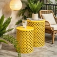 Accent Table for Living Room Set of 2, Round Metal Side End Table ...