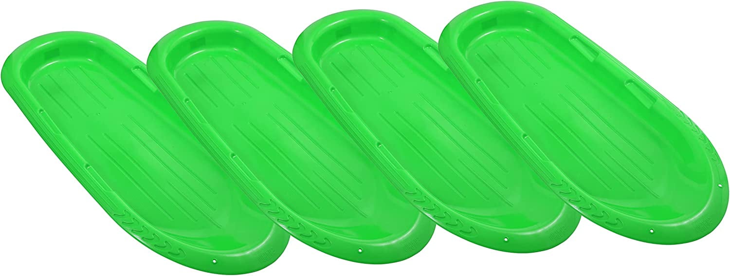 Superio Pack of 4 Toboggan Snow Sleds for Kids and Adults, 48" Heavy ...