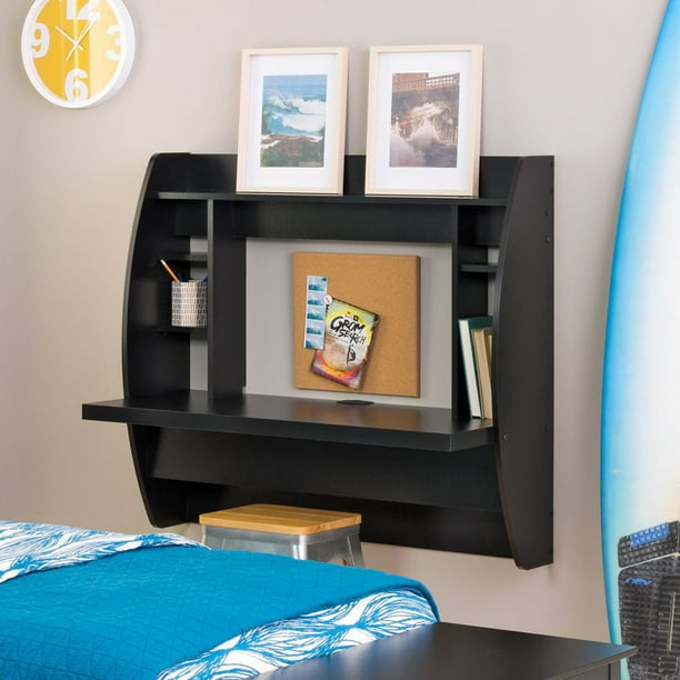 Zimtown Wall Mounted Floating Computer Desk with Storage Shelf ...