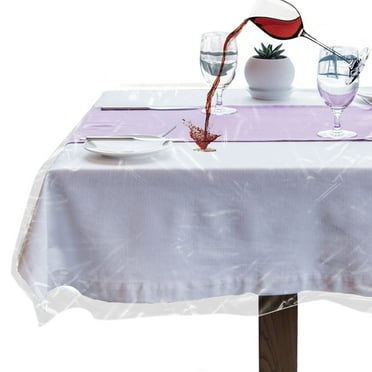 Transparent 100% Vinyl Tablecloth Protector, Plastic Dining Cloth, 60 X ...