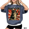 Christian T-Shirt, Unisex Garment-Dyed Tee, Funny Cat, Vintage, Praise ...