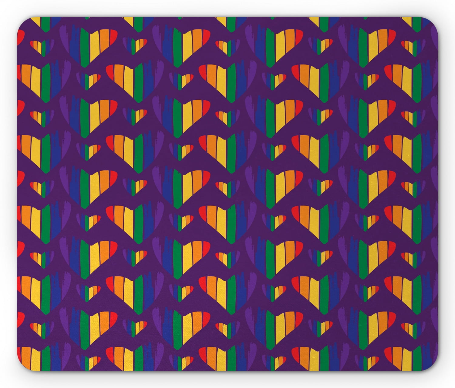 Pride Mouse Pad, Rainbow Hearts Pattern Queer Love LGBTQ Alternative ...