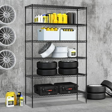 Dkelincs 6 Tier Wire Shelving Unit with Wheels Adjustable Metal Storage Shelves 6000 lbs NSF ...